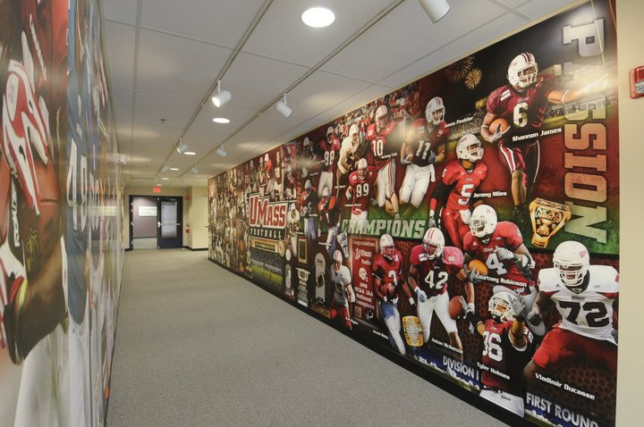 UMass 2 Football Hallway – school – sports – Decorating with Wallpaper ...