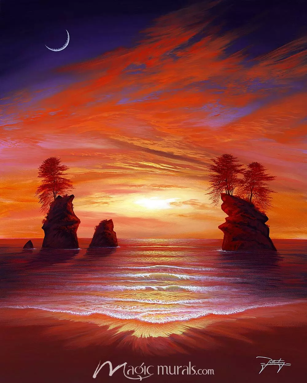 Sunset Beach Moon