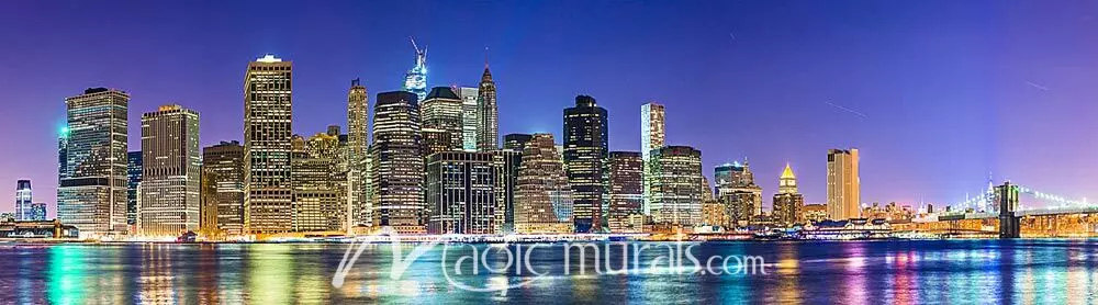 Downtown Manhattan Panorama Wallpaper Mural by Magic Murals