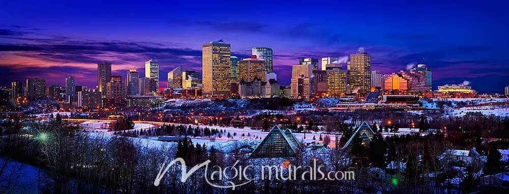 Edmonton Winter Skyline Wallpaper Mural by Magic Murals