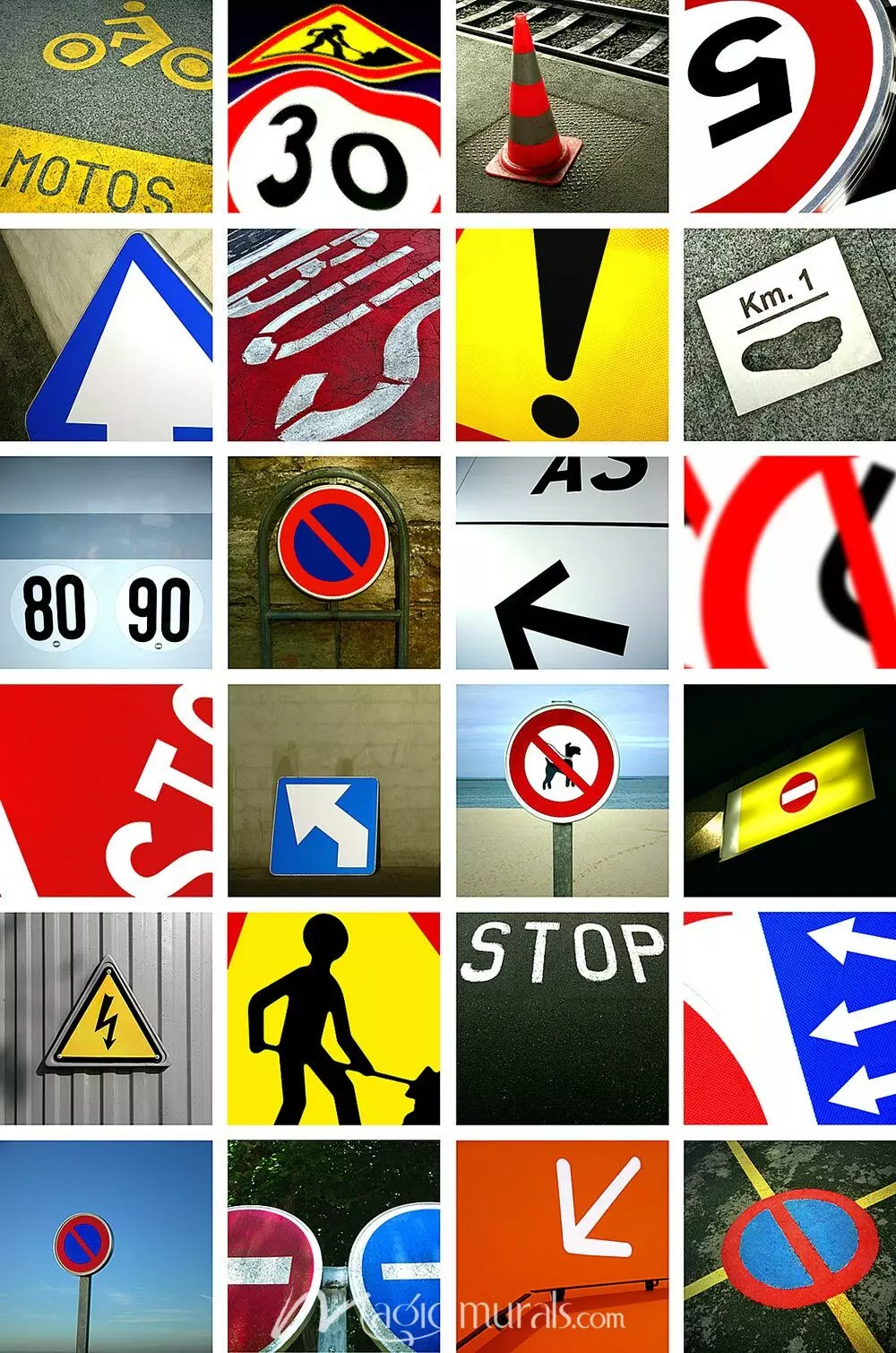 Transportation Signs Wallpaper Mural by Magic Murals