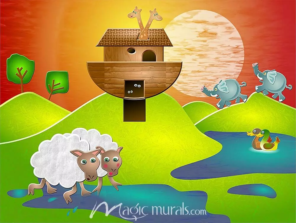 Colorful Noah's Ark Wallpaper Wall Mural by Magic Murals
