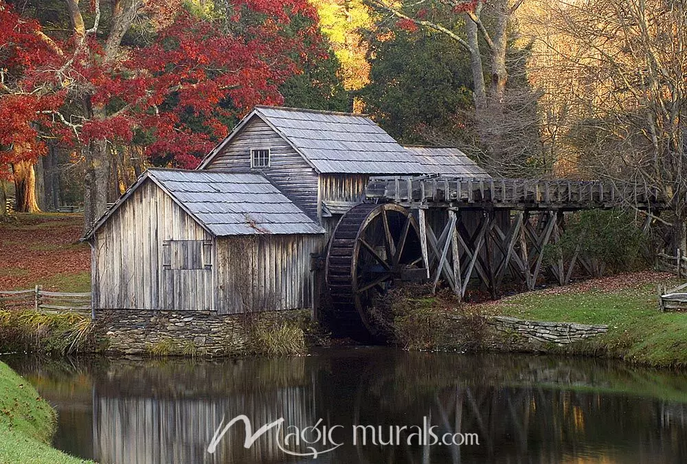Mabry Mill Autumn Wallpaper Wall Mural by Magic Murals