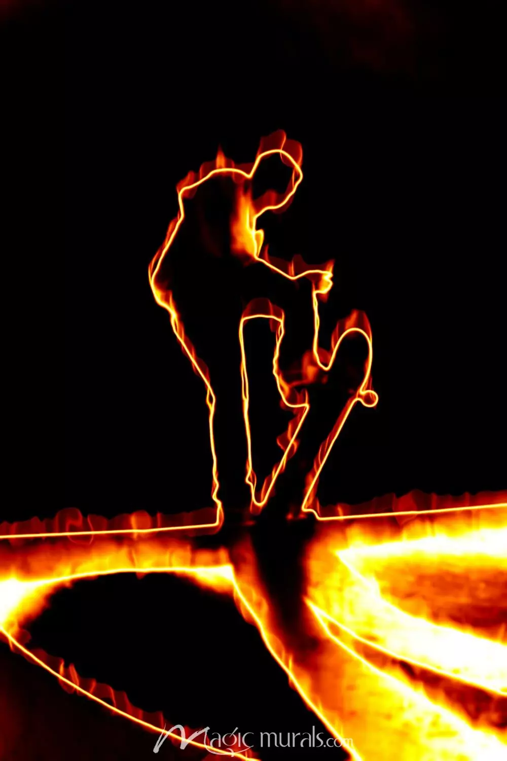 Skating on Fire Wallpaper Wall Mural by Magic Murals