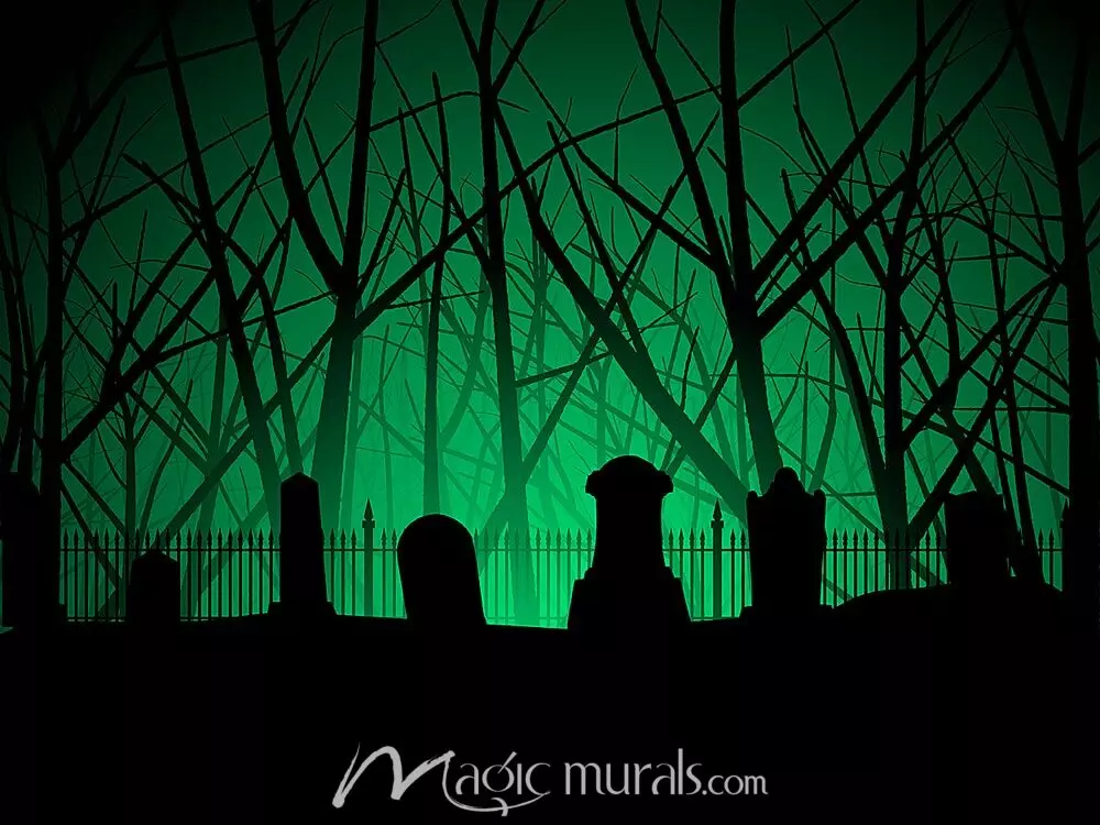 Green Graveyard Wallpaper Wall Mural by Magic Murals