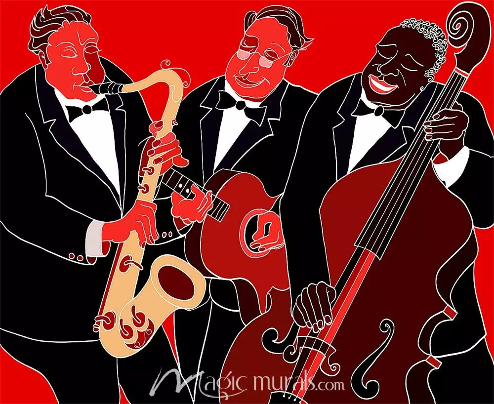 Jazz Trio Wallpaper Wall Mural by Magic Murals