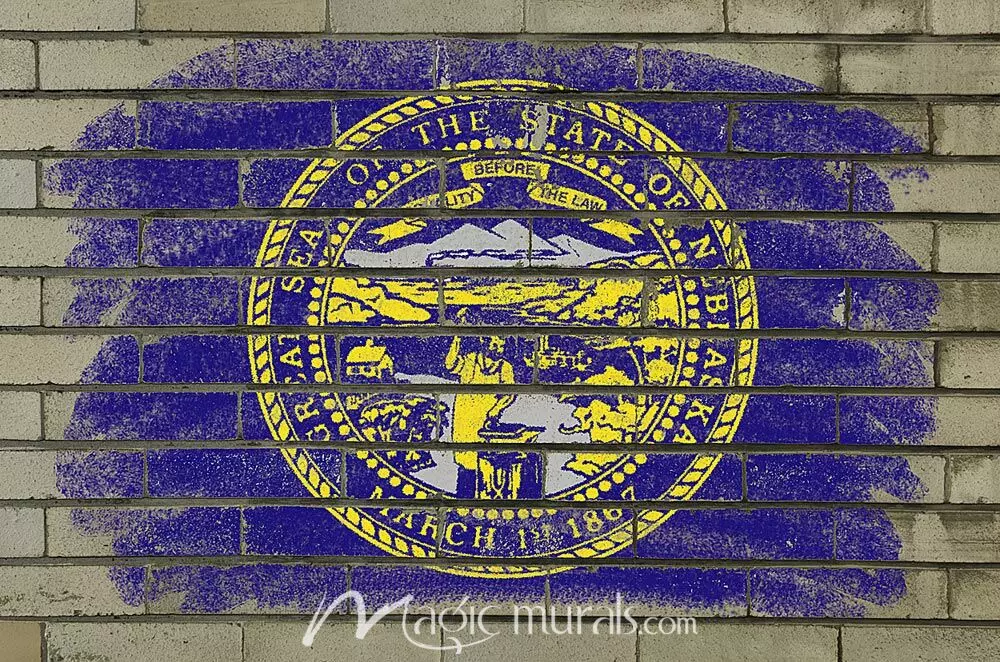 Vintage Nebraska State Flag Wallpaper Mural by Magic Murals