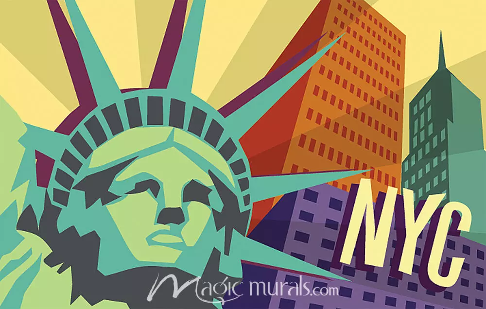 Colorful New York Wallpaper Wall Mural by Magic Murals