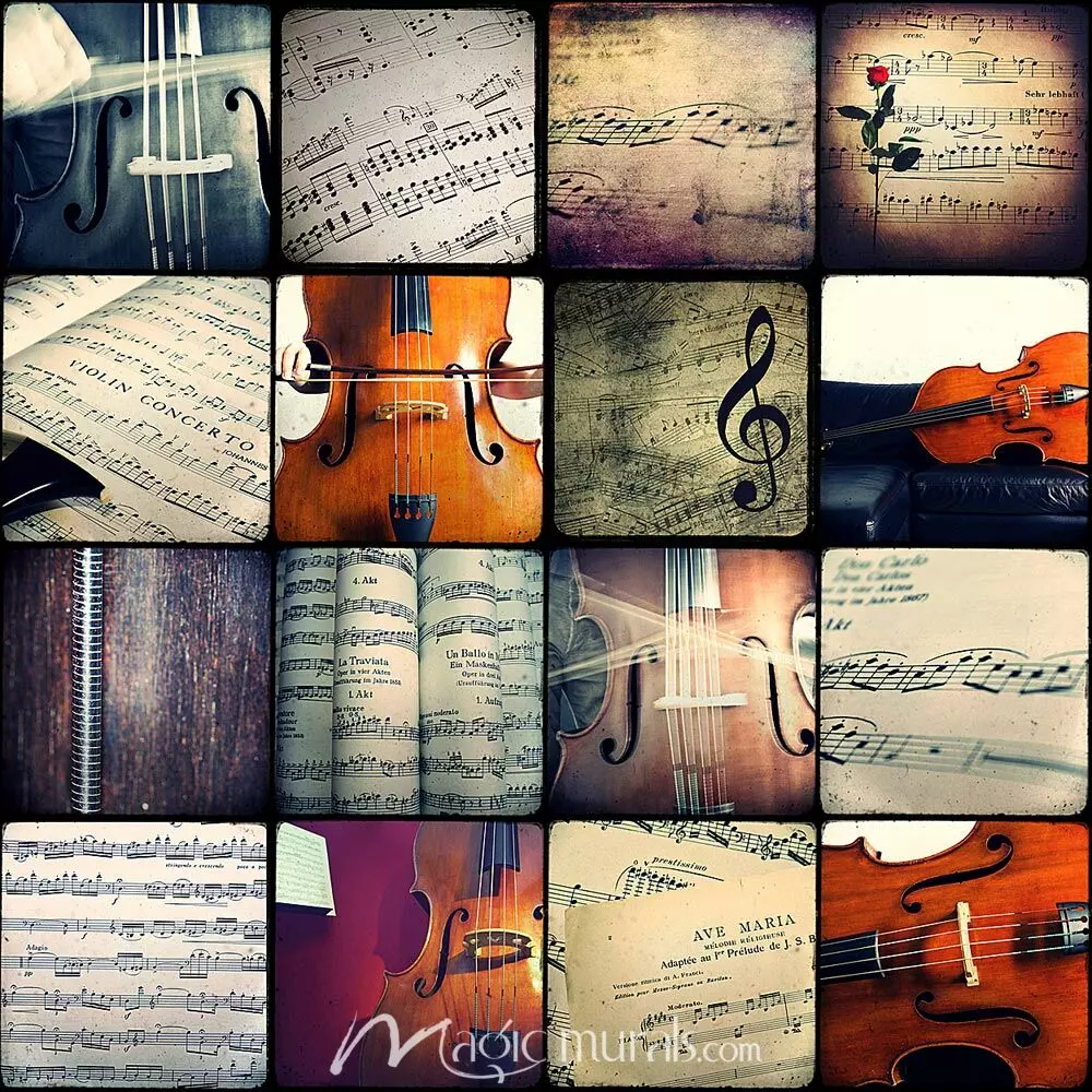 Violin Strings Wallpaper Wall Mural by Magic Murals
