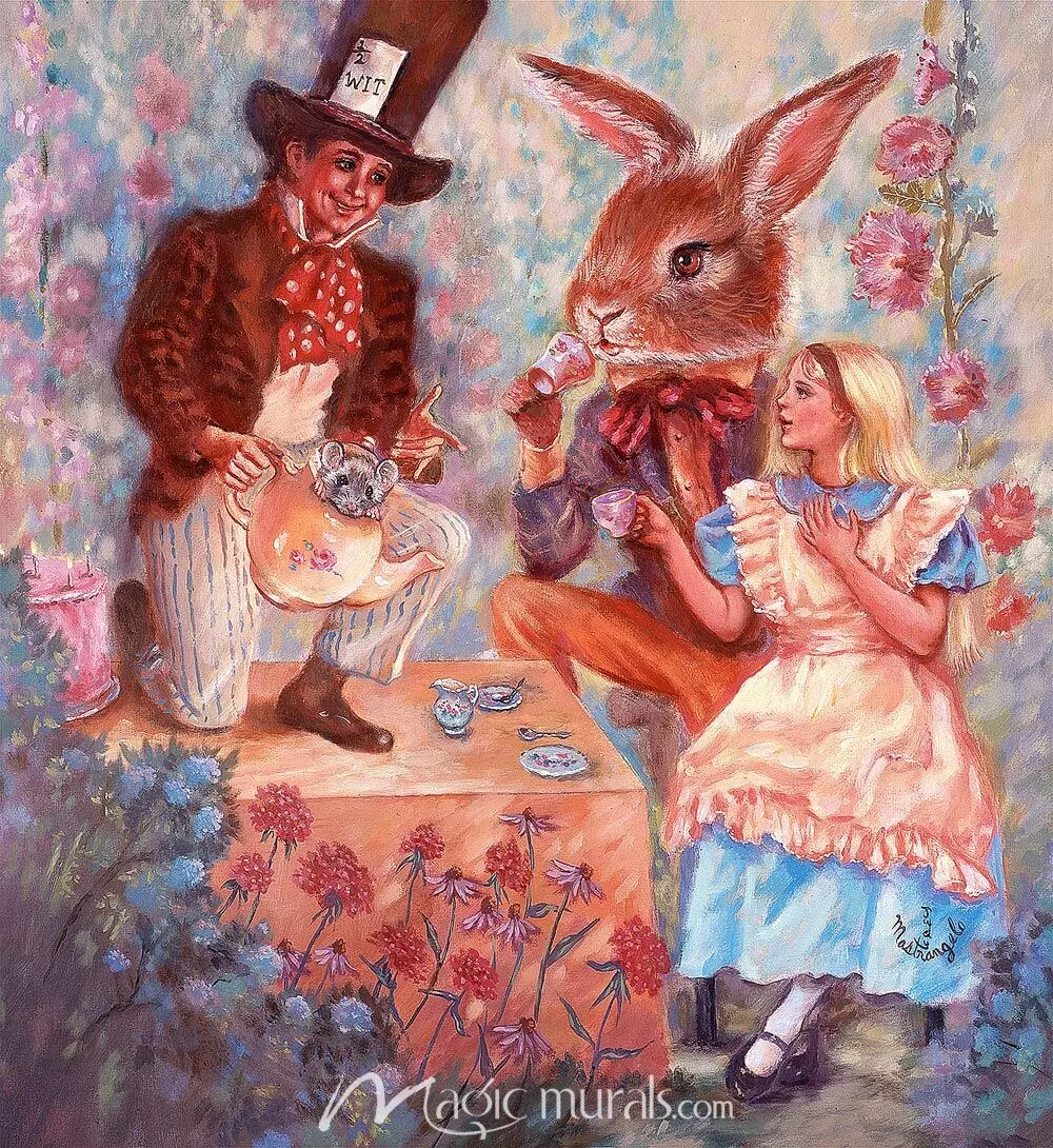 Mad Hatter's Tea Party Wallpaper Mural by Magic Murals