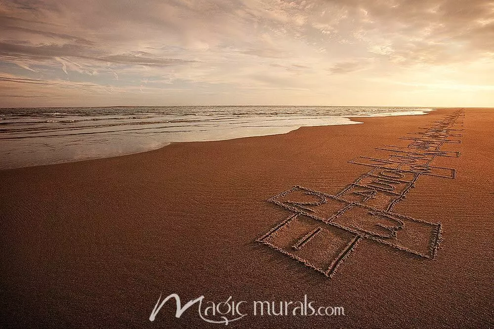 Hopscotch Beach Wallpaper Wall Mural by Magic Murals
