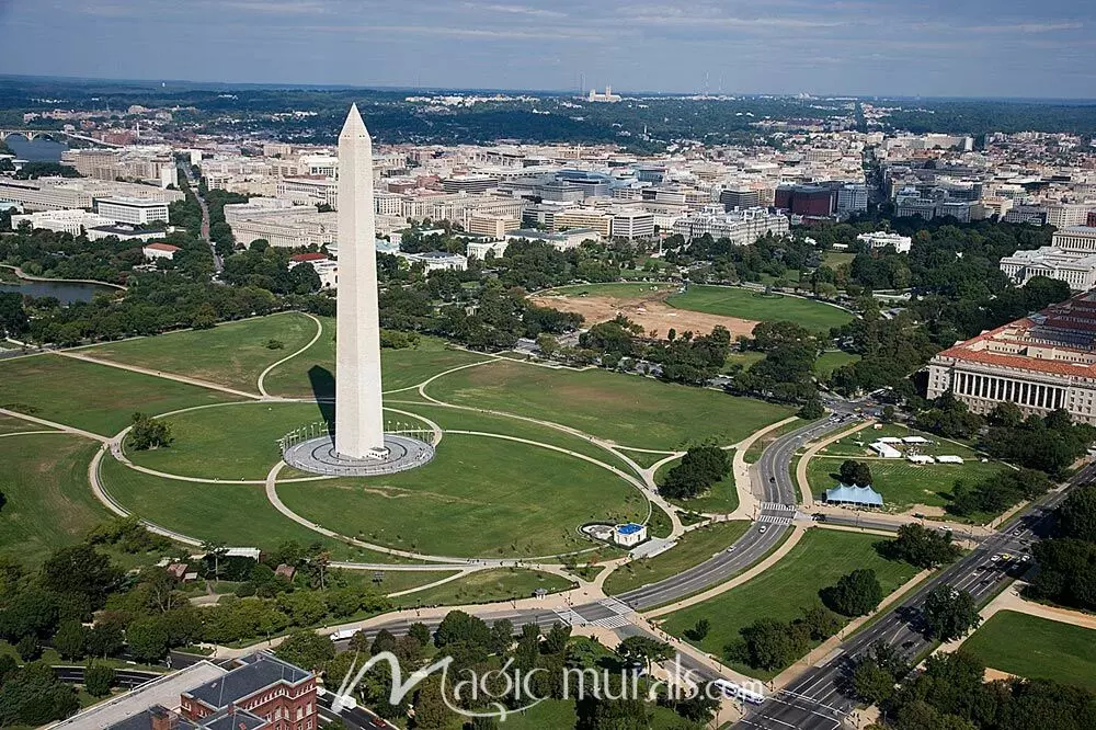Aerial View of DC Wallpaper Wall Mural by Magic Murals