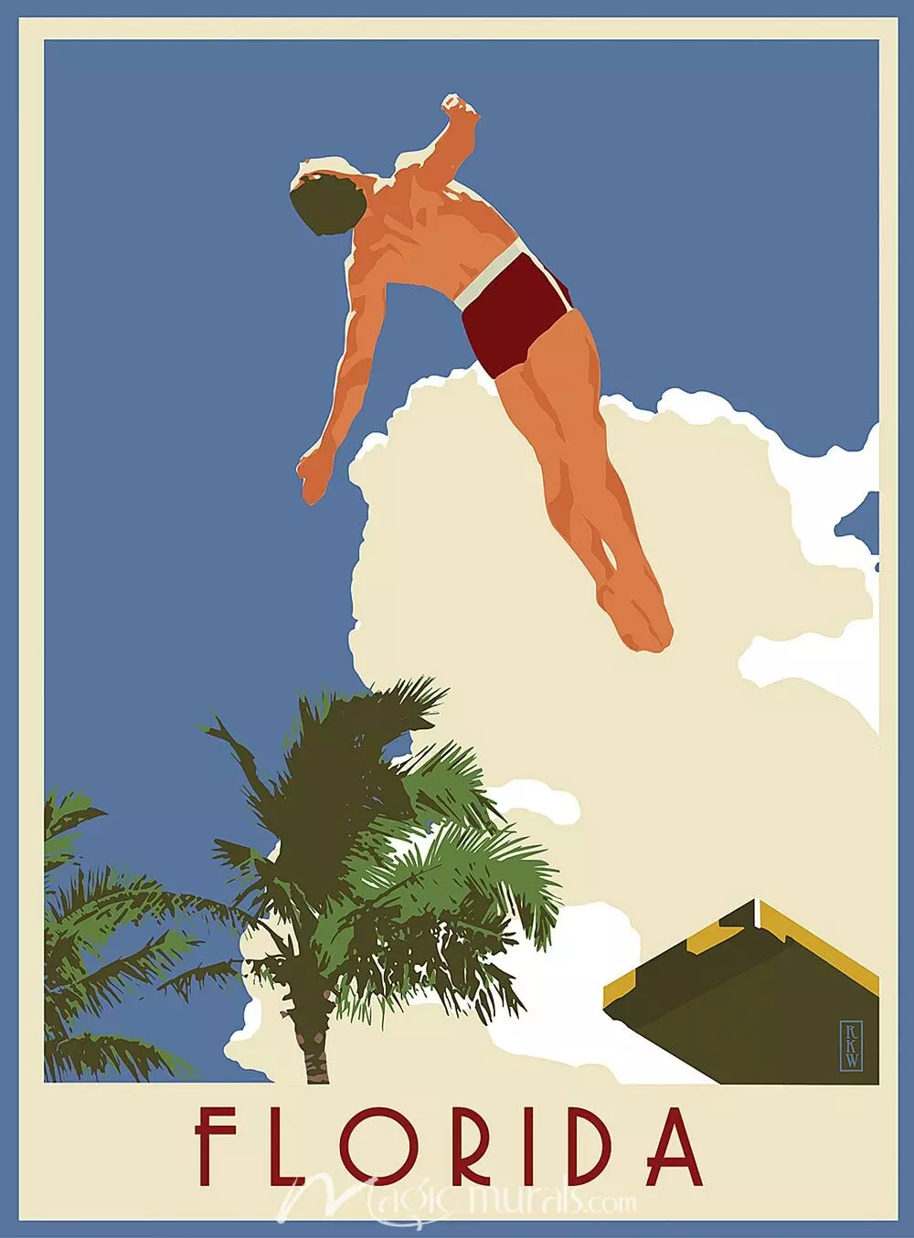 Diver Poster Wallpaper Wall Mural by Magic Murals