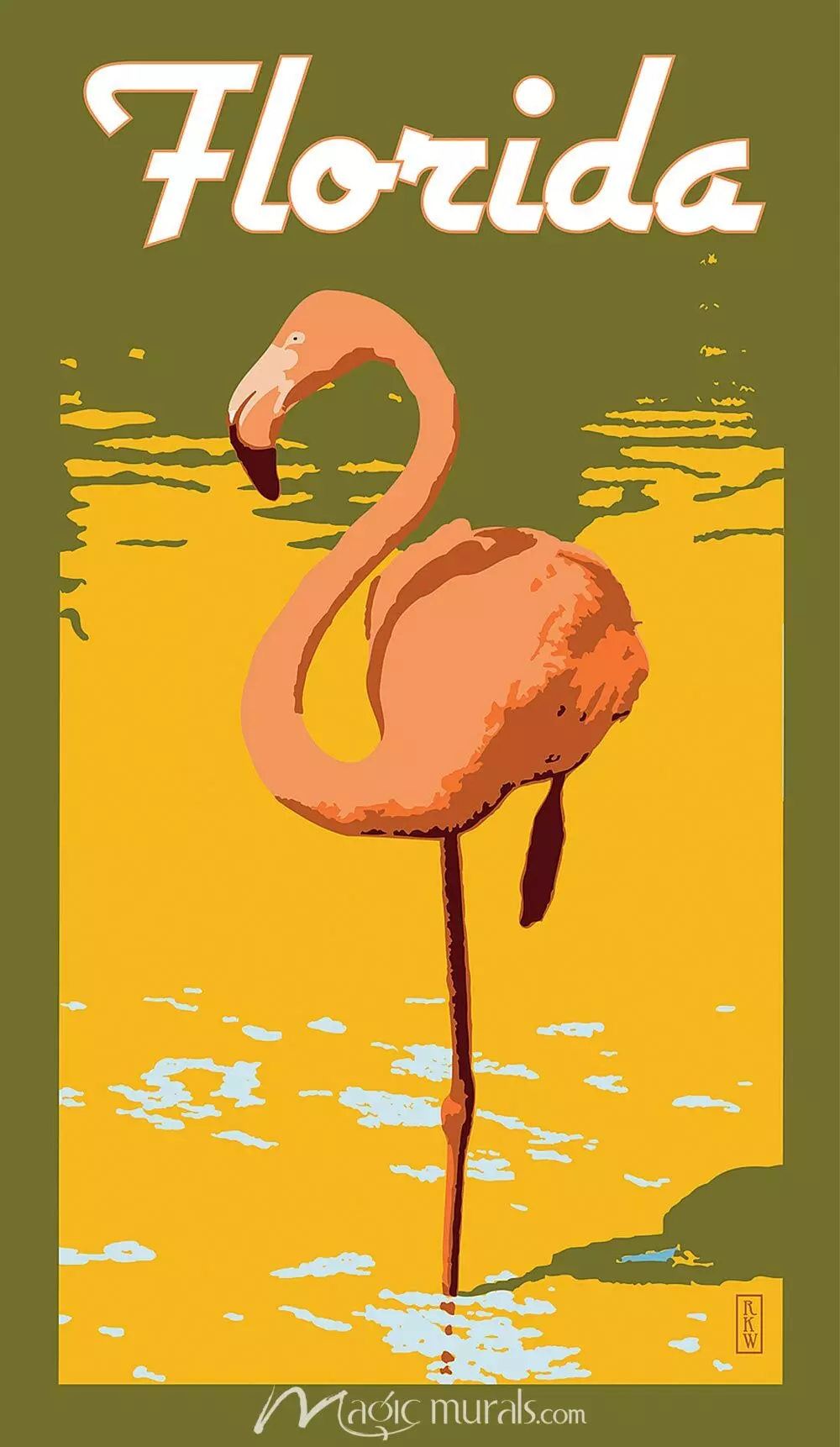 Flamingo Ad Wallpaper Wall Mural by Magic Murals