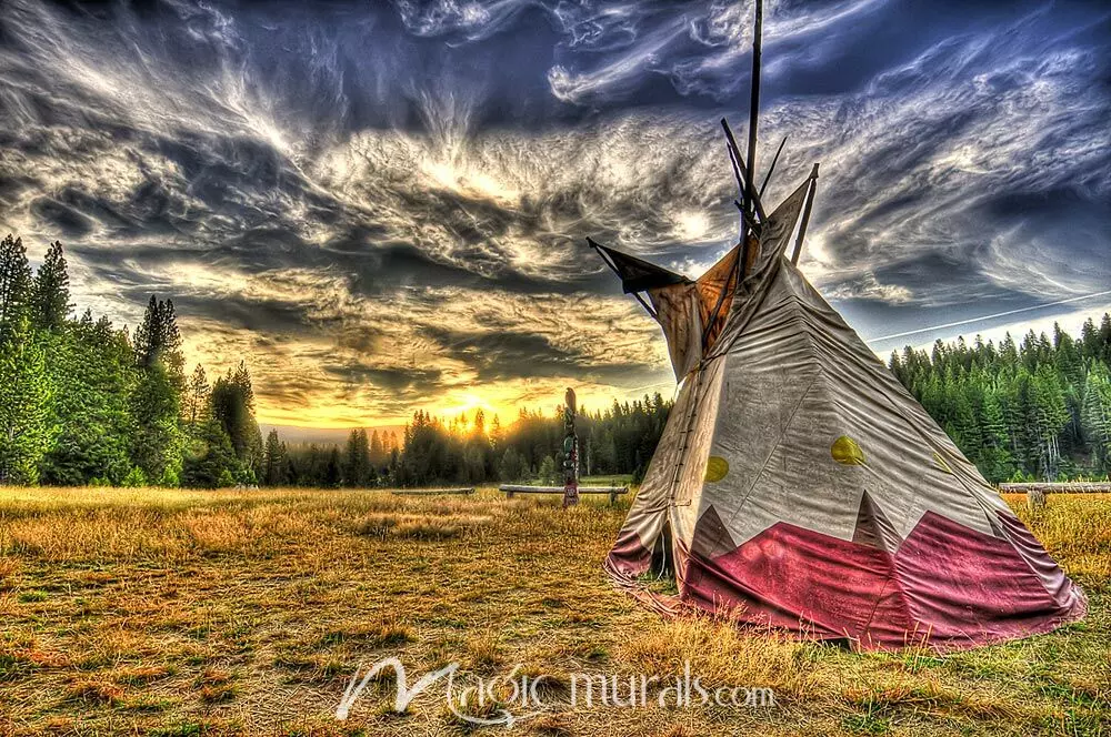 Camp Lassen Tepee Wallpaper Wall Mural by Magic Murals