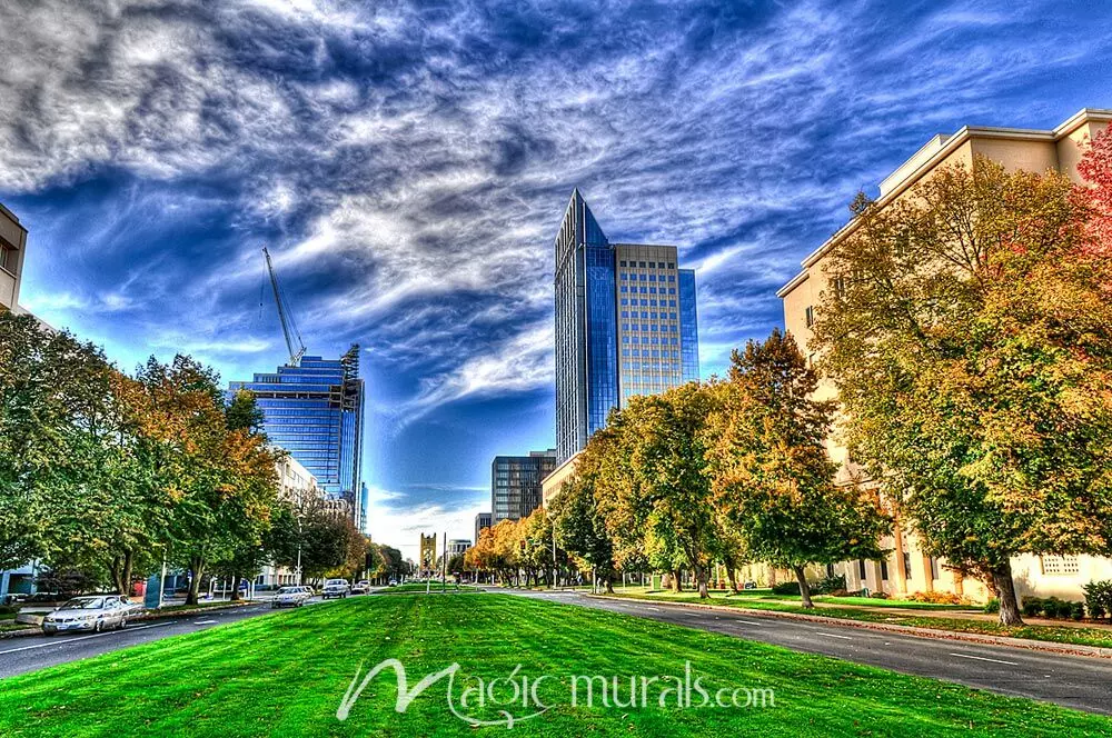 Sacramento Skyline HDR Wallpaper Mural by Magic Murals