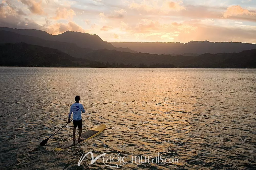 Paddle Boarding at Sunset Wallpaper Mural by Magic Murals