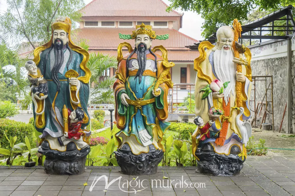 Chinese God at Temple Wallpaper Mural by Magic Murals