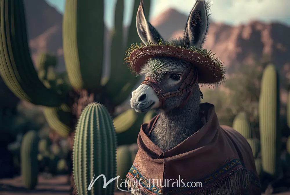 Poncho Donkey 5512 Wallpaper Wall Mural by Magic Murals