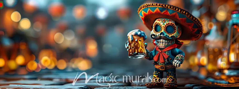 Calavera con Cerveza 6096 Wallpaper Mural by Magic Murals