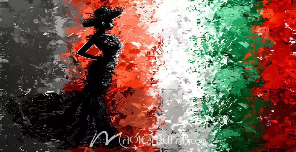 Mexican Colors Silhouette 9931 Mural by Magic Murals