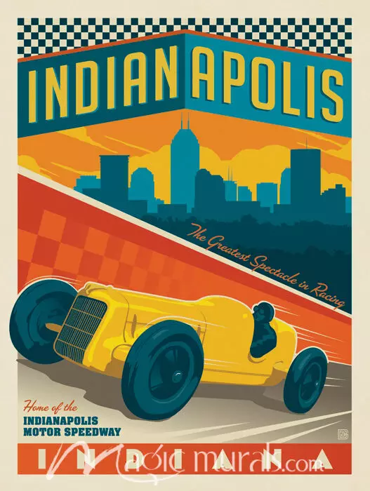 ADG Indianapolis Vintage Race Car Mural by Magic Murals