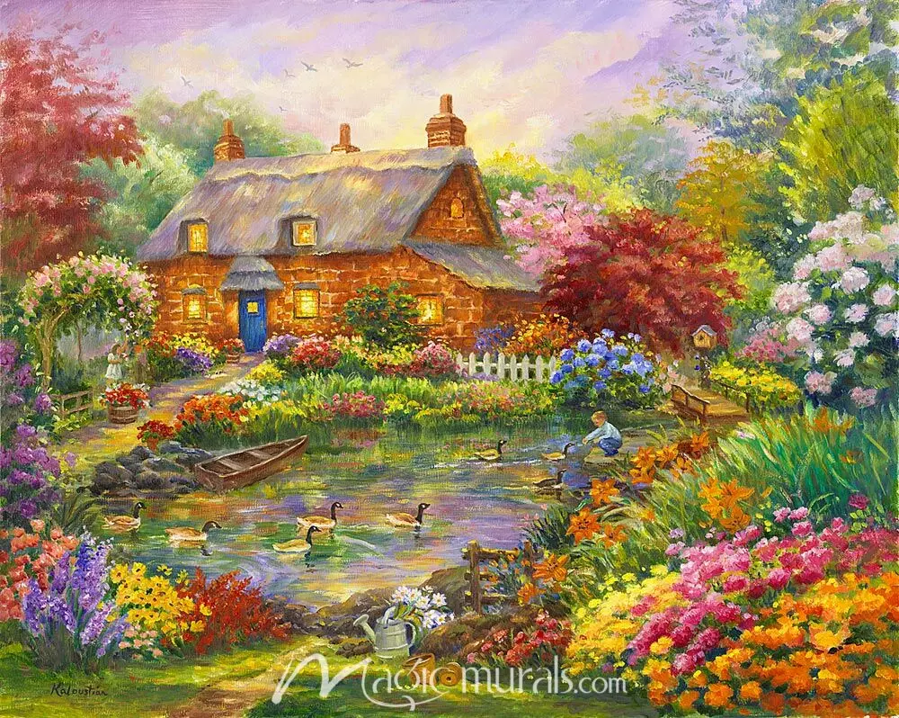 Summer Cottage Wallpaper Wall Mural by Magic Murals