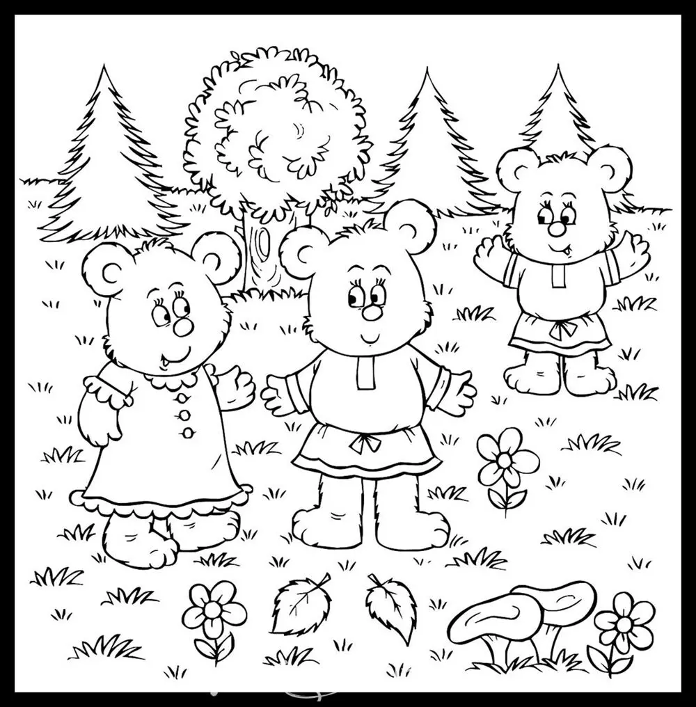 Goldilocks Running Away Coloring Pages
