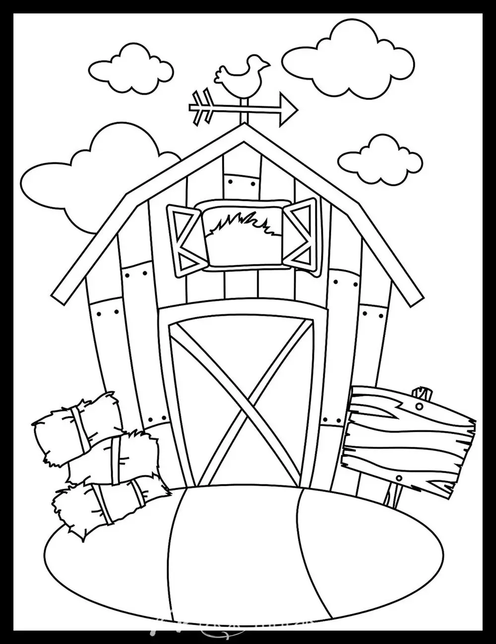 Cartoon Barn Coloring Mural by Magic Murals