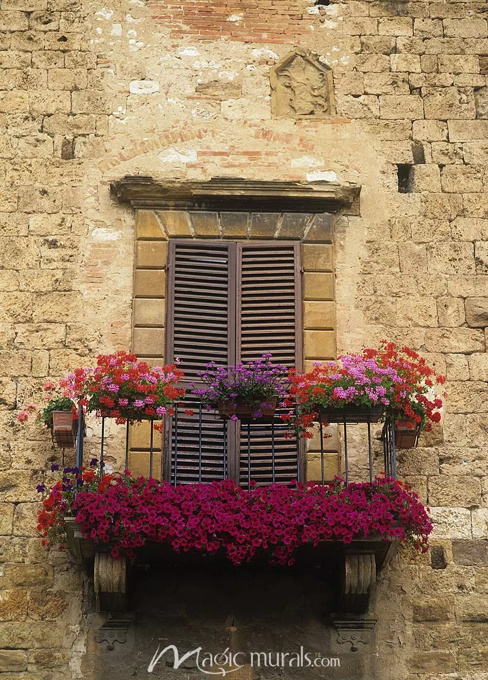 Flower Balcony Wallpaper Wall Mural by Magic Murals