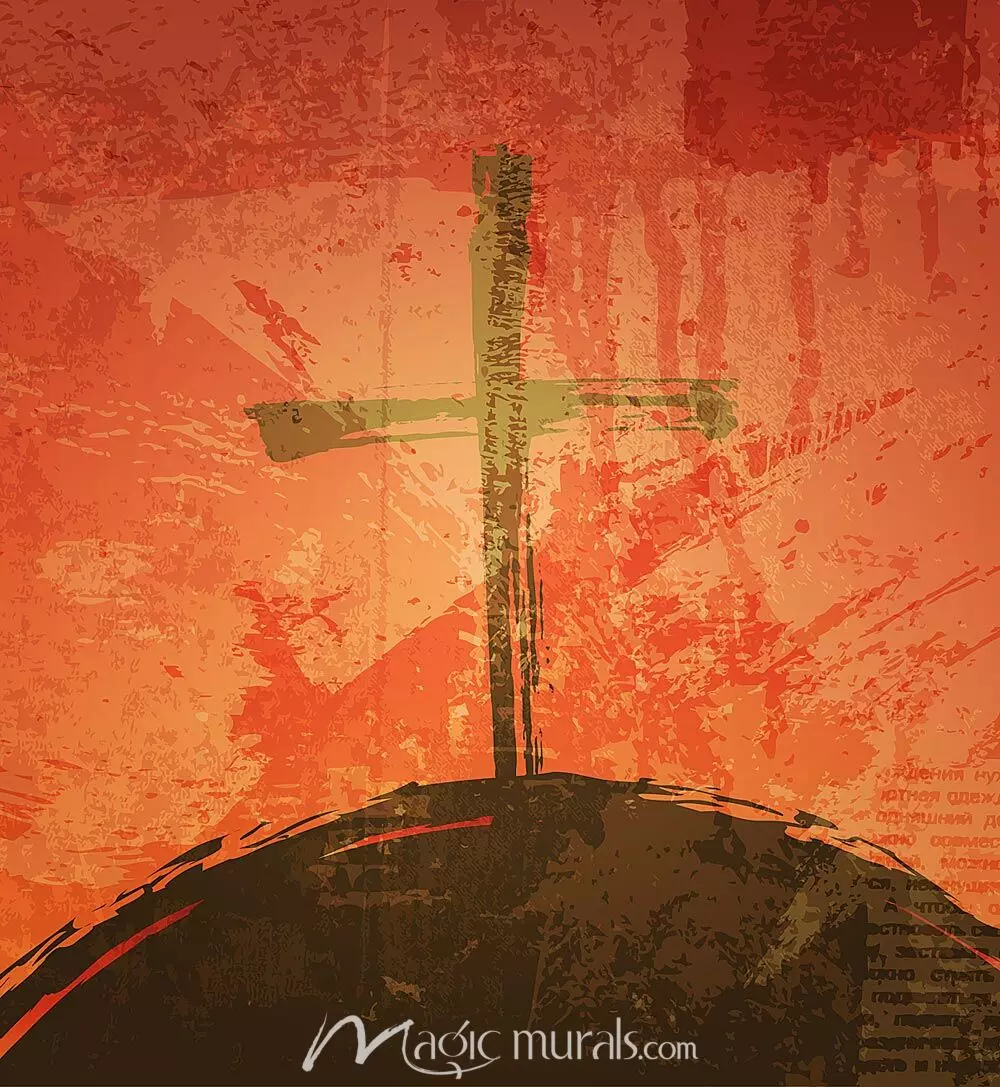 Modern Cross Art Wallpaper Wall Mural by Magic Murals