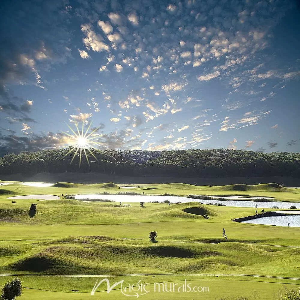 Sunburst Golf Course Wallpaper Mural by Magic Murals