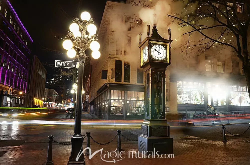 Gastown Steam Clock Wallpaper Wall Mural by Magic Murals