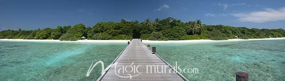 Maldives Pier Wallpaper Wall Mural by Magic Murals
