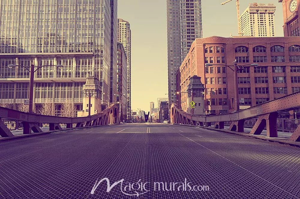 Vintage Chicago Bridge Wallpaper Mural by Magic Murals
