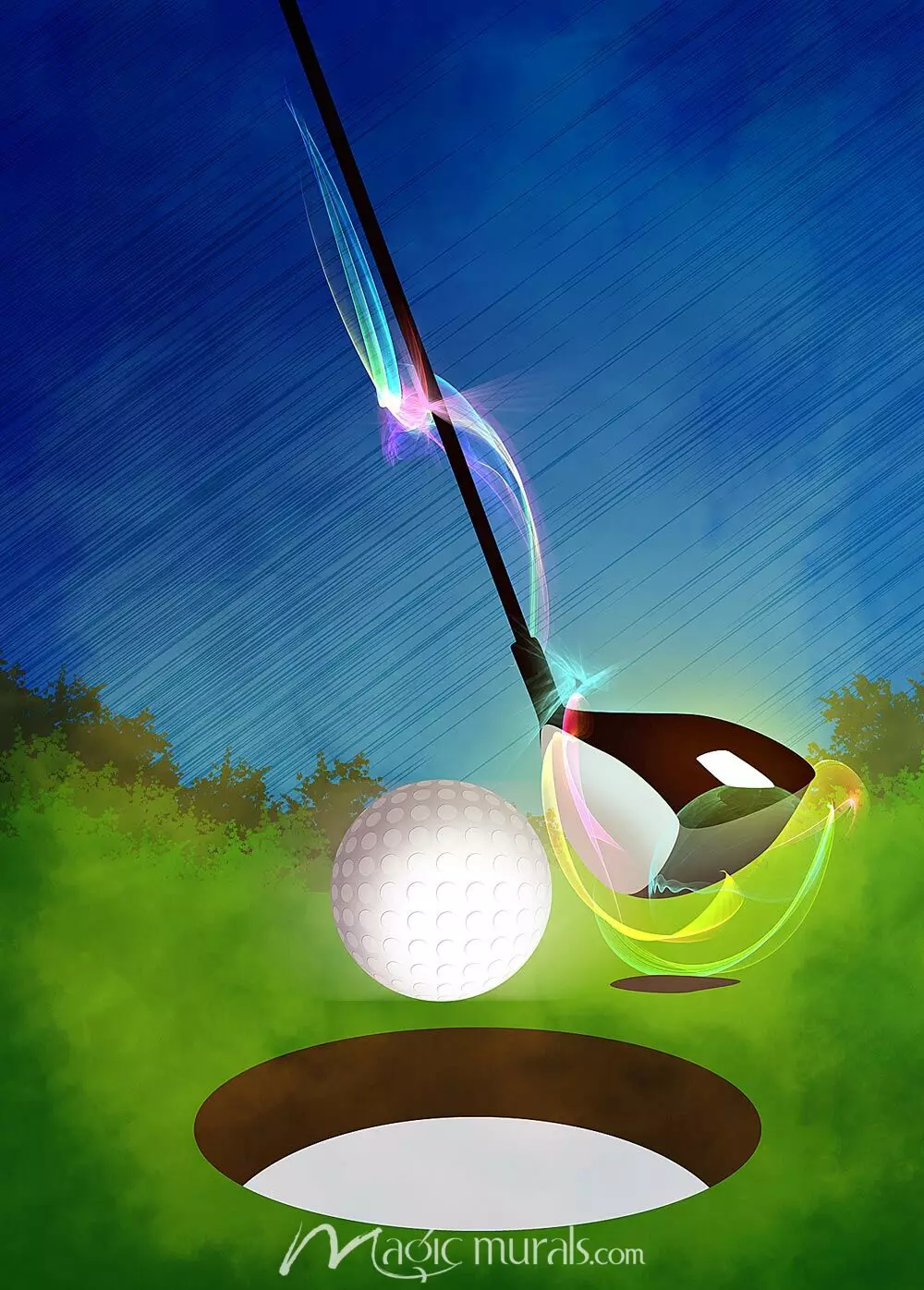 Artistic Golf Wallpaper Wall Mural by Magic Murals