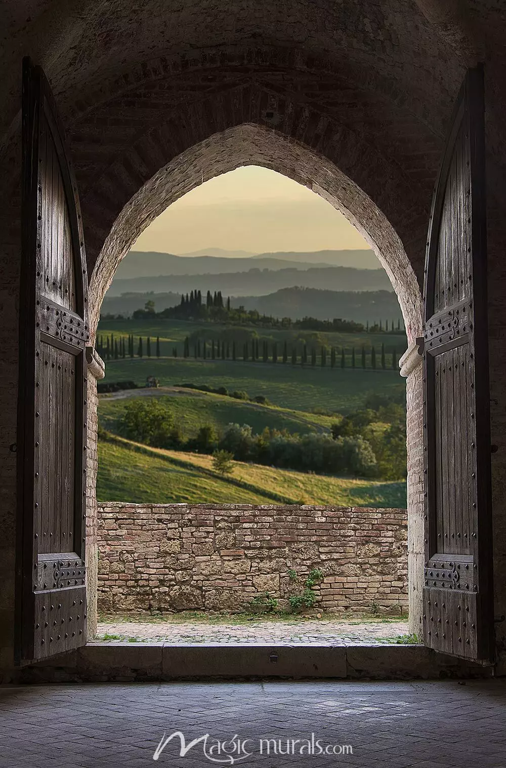 Tuscan Arch View Wallpaper Wall Mural by Magic Murals