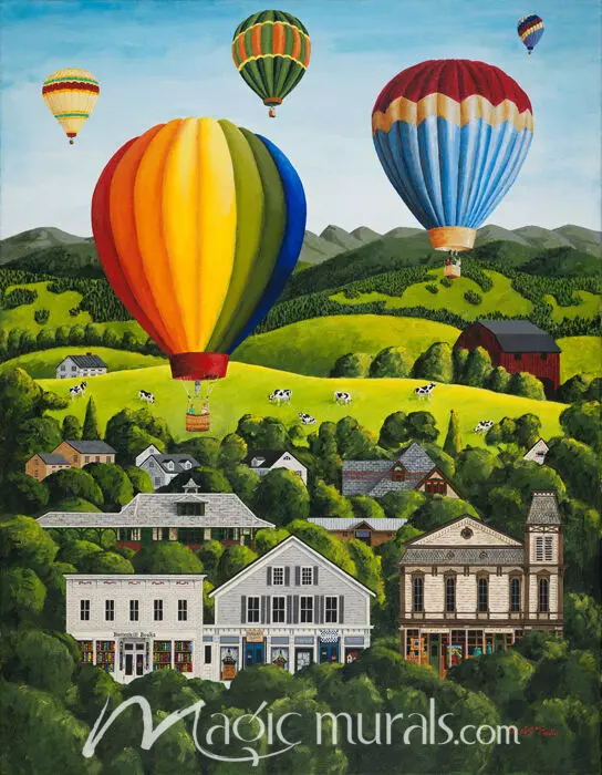 Morning Flight Balloons 9560 Wallpaper Mural by Magic Murals
