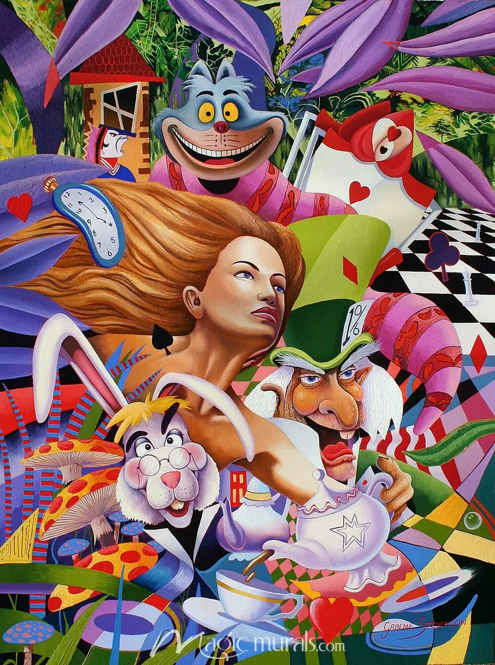 Wonderland Gang Wallpaper Wall Mural by Magic Murals