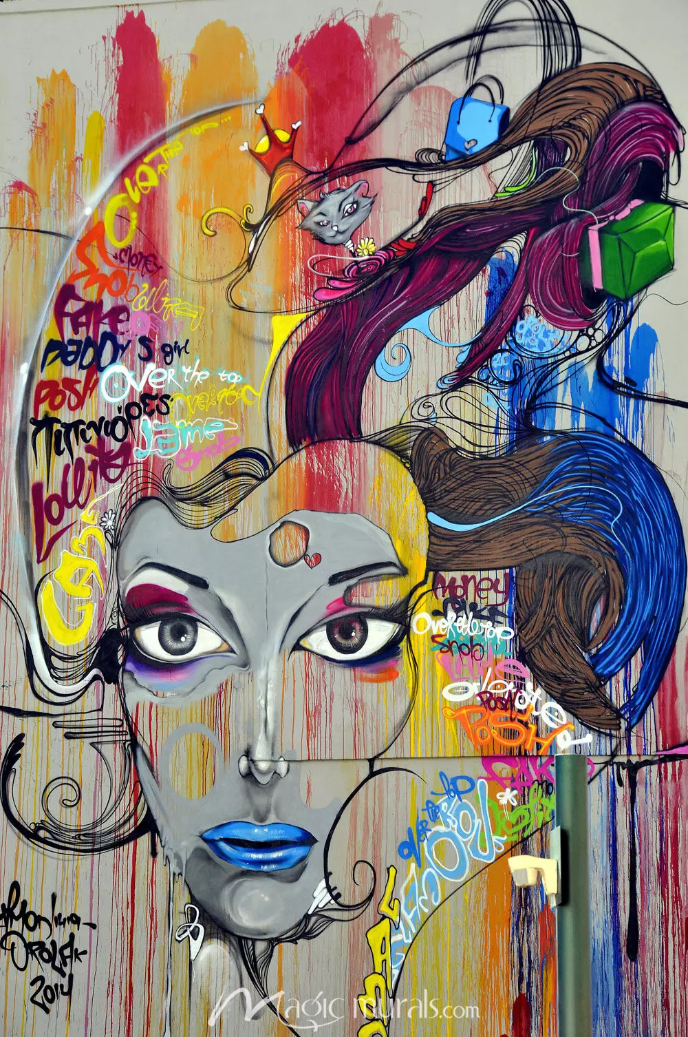 Graffiti Portrait Wallpaper Wall Mural by Magic Murals