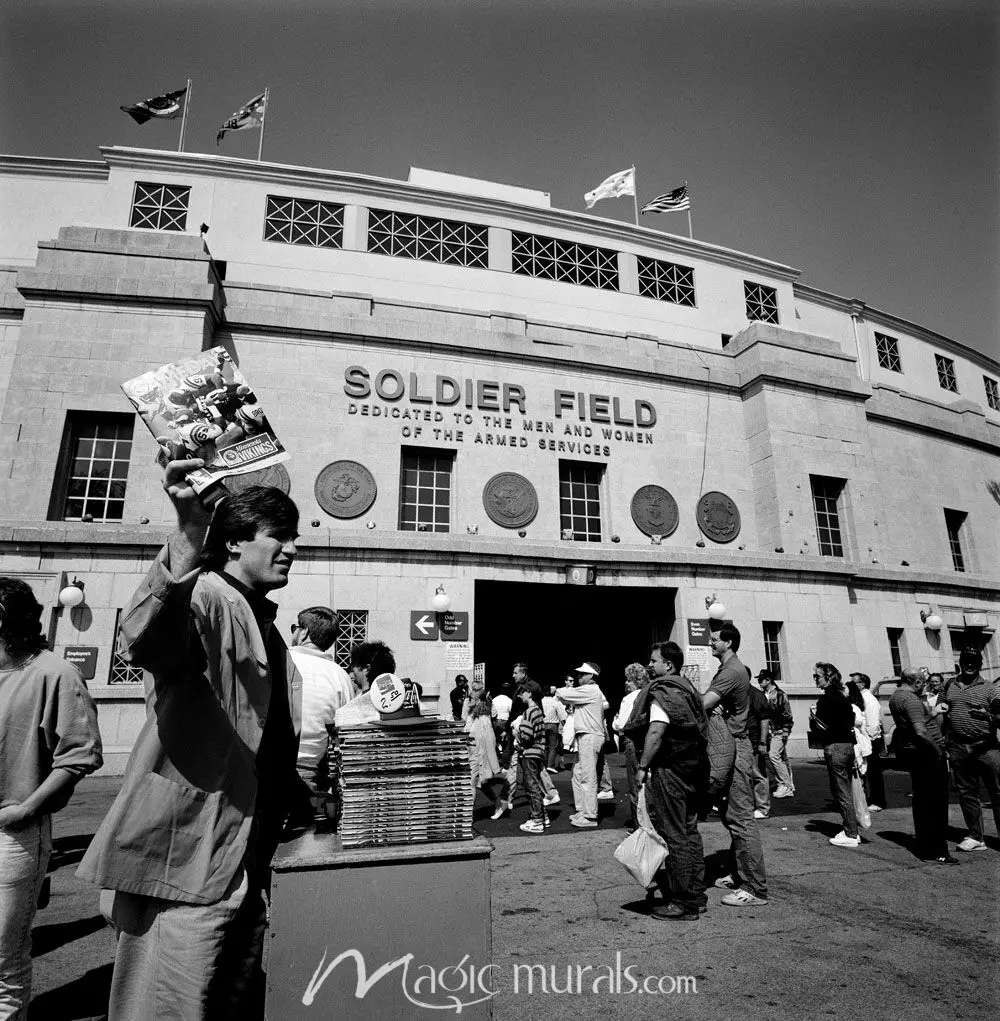 Vendor Outside Soldier Field Wallpaper Mural by Magic Murals