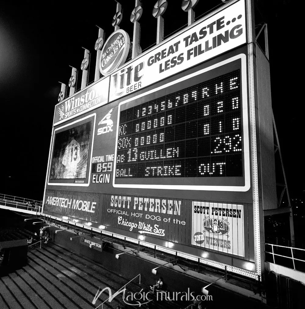 Baseball Scoreboard II Wallpaper Mural by Magic Murals