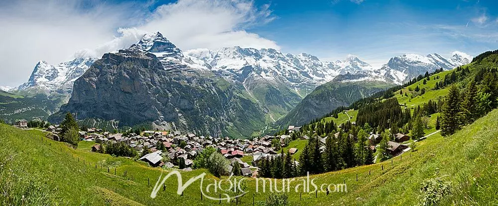 Murren Switzerland Alps Wallpaper Mural by Magic Murals