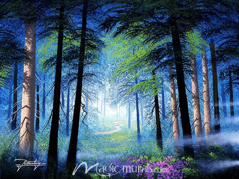 Deep Forest Trail Wallpaper Wall Mural by Magic Murals