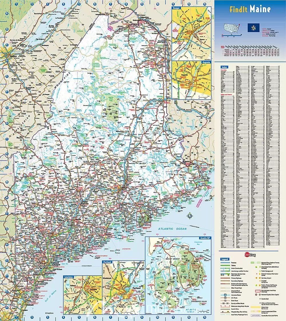 Maine State Highway Map Wallpaper Mural by Magic Murals
