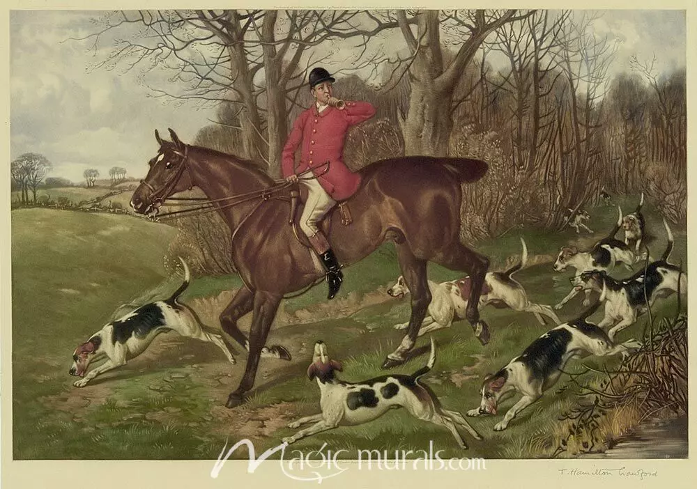 Fox Hunting Wallpaper Wall Mural by Magic Murals