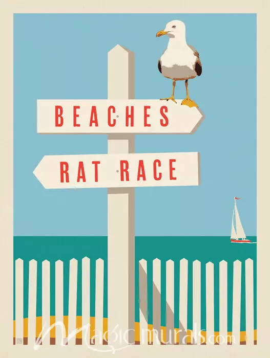 ADG Beaches v Rat Race Wallpaper Mural by Magic Murals