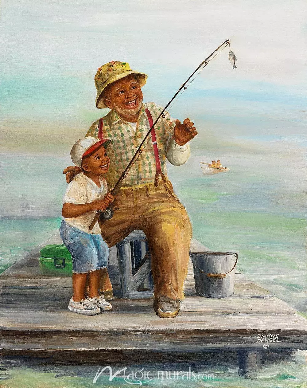 Fishing With Grandpa Wallpaper Mural by Magic Murals