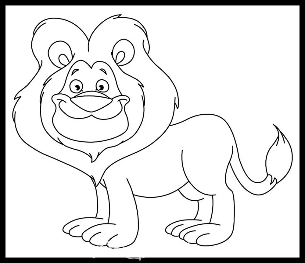 Happy Lion Coloring Mural by Magic Murals