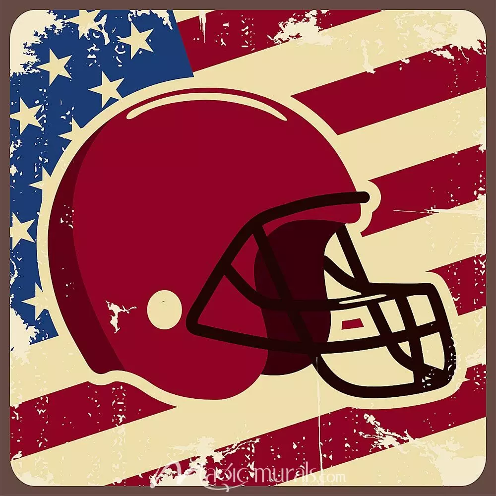 Football and Flag Wallpaper Wall Mural by Magic Murals